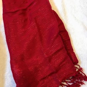 Accessories | Red Shimmer Scarf | Poshmark